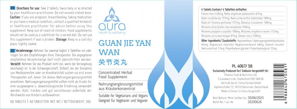 Pure and Natural Supplies. Guan Jie Yan Wan 60's