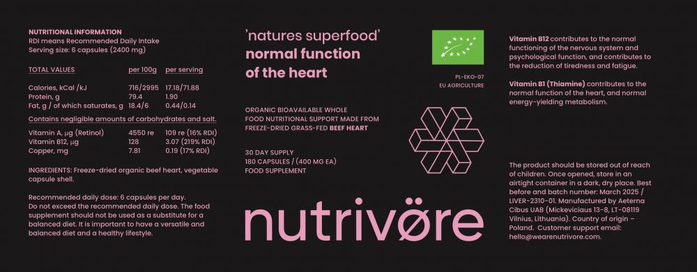 Pure and Natural Supplies. For Cardiovascular System & Heart Health 180s