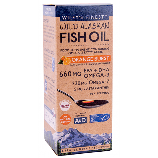 Pure and Natural Supplies. Wild Alaskan Fish Oil Orange Burst Liquid 250ml
